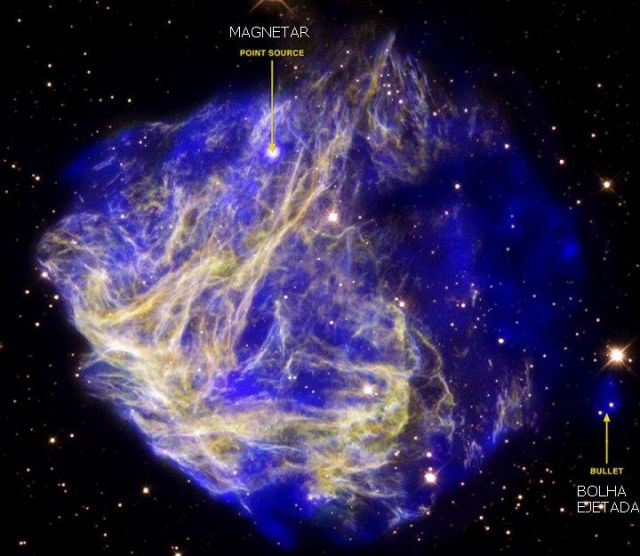 N49: a supernova ejetou uma bolha cósmica que viaja a 2.200 km/s