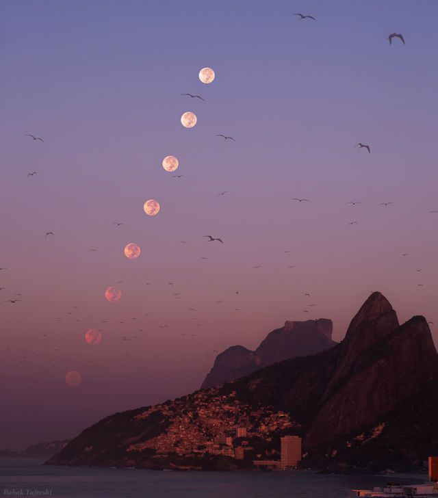 Pôr-da-Lua no Rio
