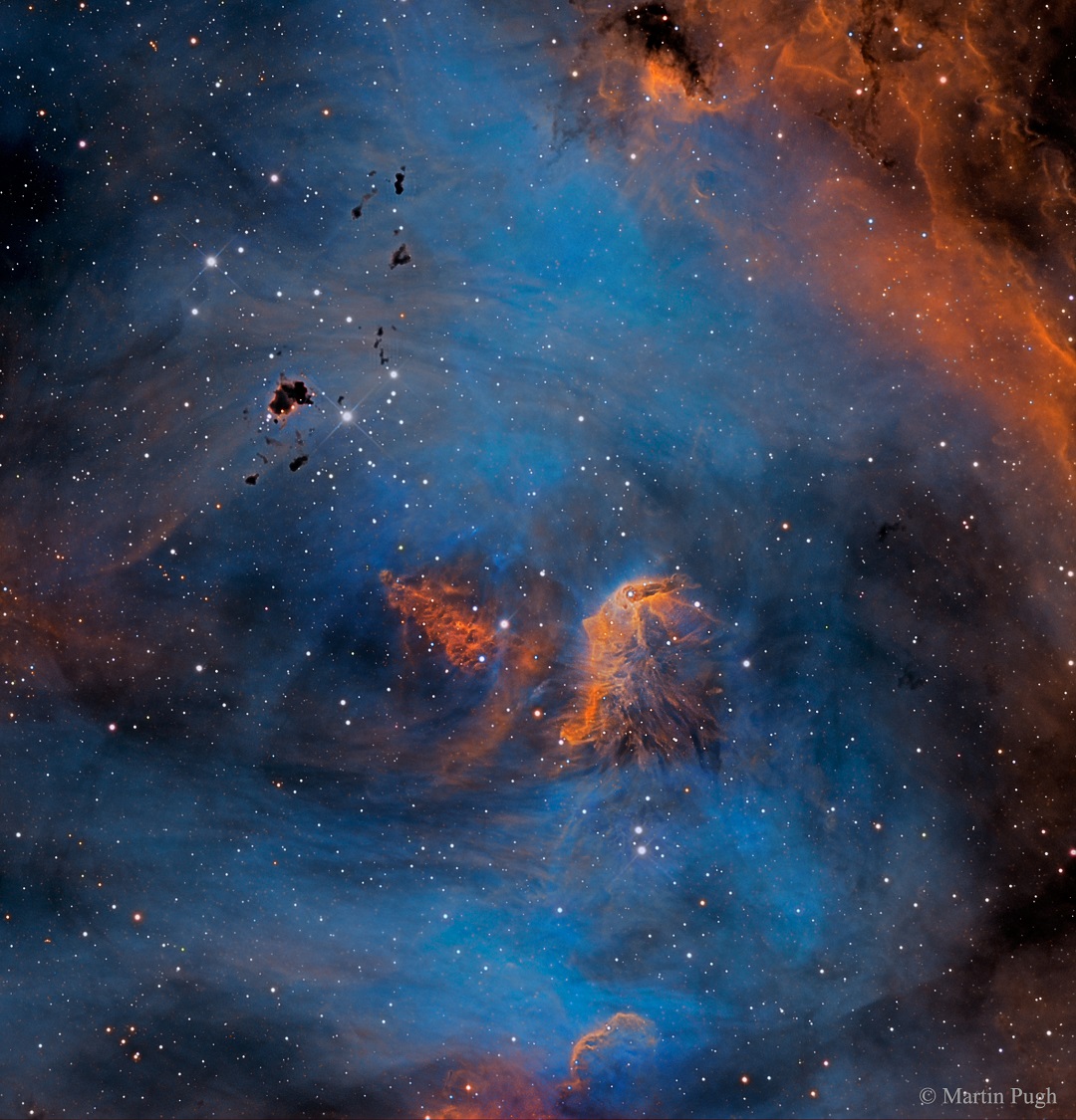 IC 2944: Estrelas e Glóbulos de Thackeray na Nebulosa Lambda Centauri ...