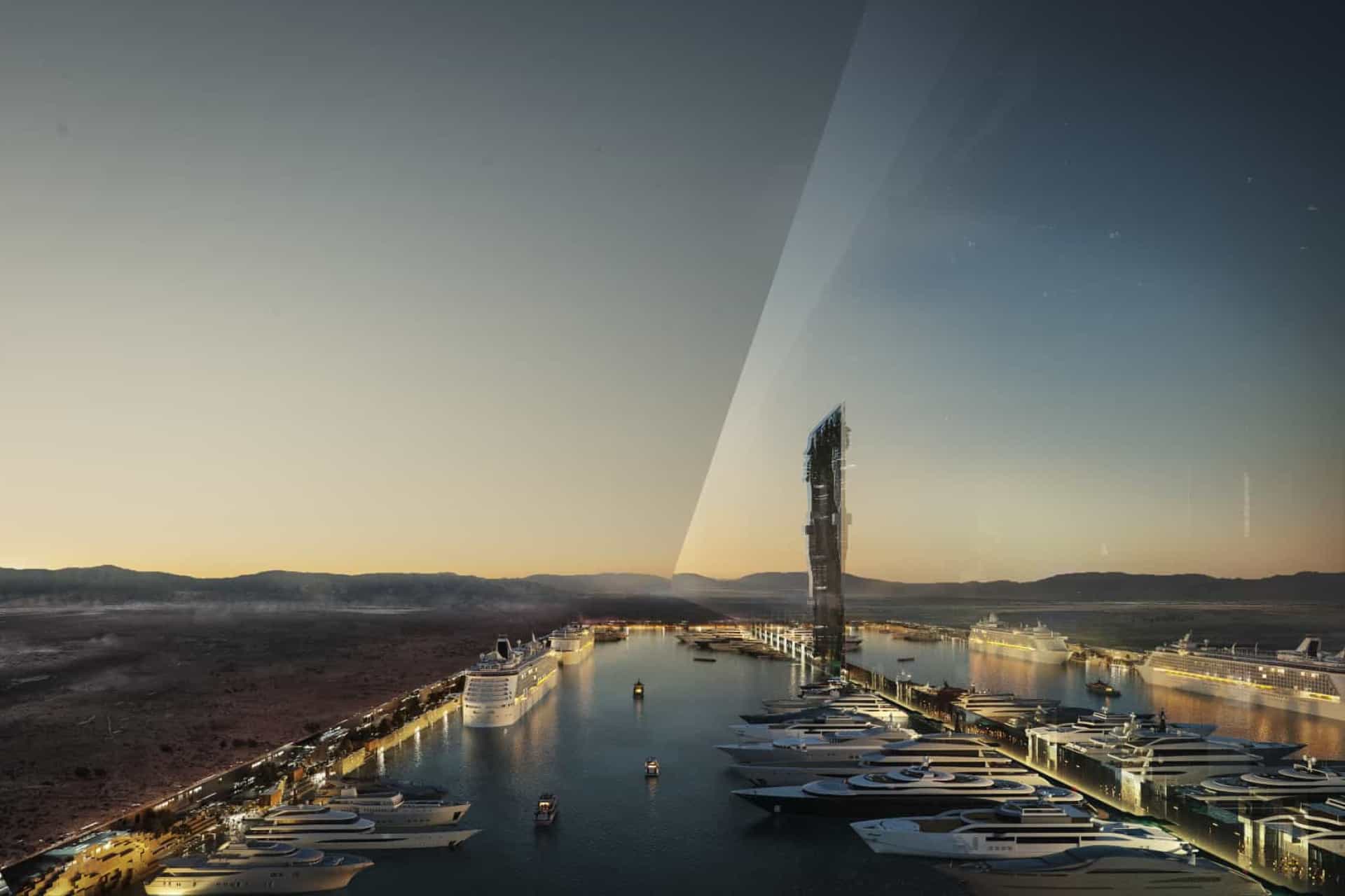 Cidade futurista em linha