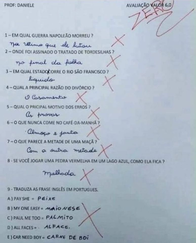 Respostas erradas?